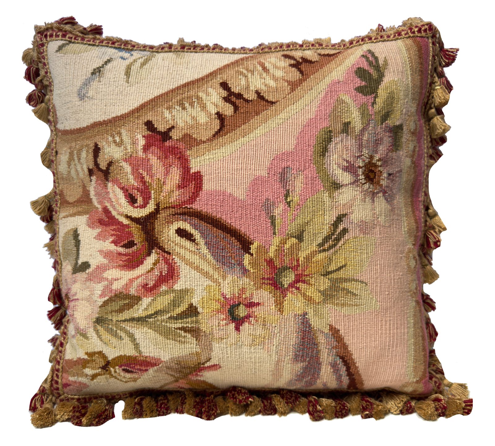 Antique Aubusson cushion - Farnham Antique Carpets
